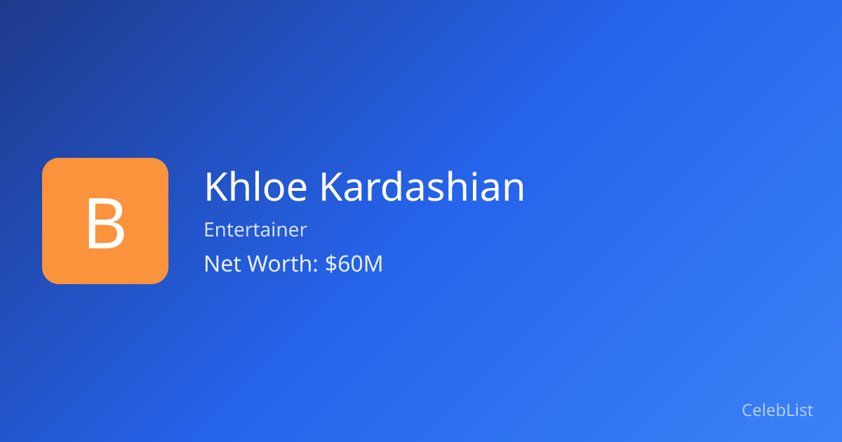 Khloe Kardashian — B-List Celebrity | Net Worth $60M | Career Timeline ...